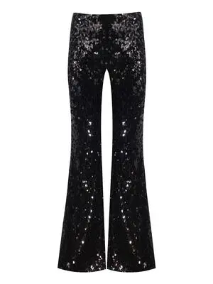 N'ONAT Midnight Sequin Flared Trousers - Black