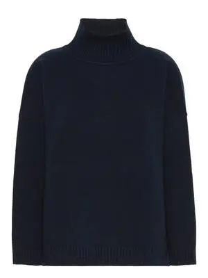Max Mara Virgin Wool High-neck Sweater - Navy
