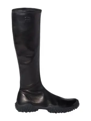 Miu Miu Stretch Nappa Leather Knee-high Boots - Black