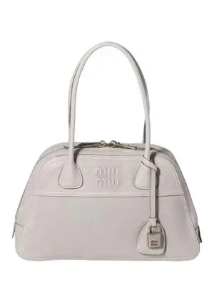 Miu Miu Nappa Leather Vivant Top-handle Bag - Grey