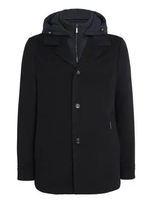 MOORER Hybrid Tailored Coat - Navy