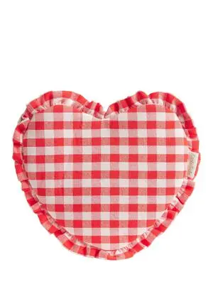 ROCKAHULA Gingham Ruffle Heart Cross-body Bag - Red