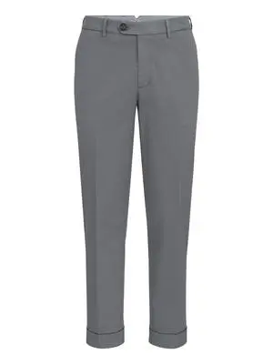 Brunello Cucinelli Garment-dyed Pima Cotton Comfort Gabardine Trousers - Grey