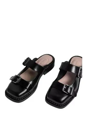 Simone Rocha Mary Jane Buckle Mules - Black