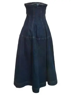 Magda Butrym Strapless Flared Midi Dress - Blue