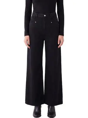 Isabel Marant Étoile Wide-leg Denim Trousers - Black