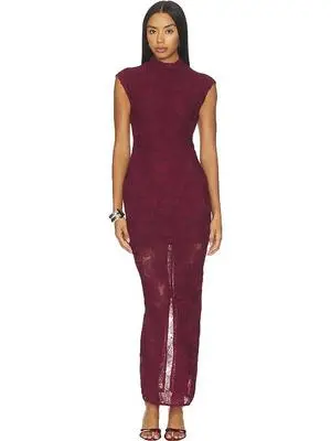 ROTATE BY BIRGER CHRISTENSEN Flower Mesh Maxi Dress In . Also - Wine