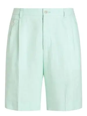 Dolce & Gabbana Linen And Silk Canvas Trousers - Azure