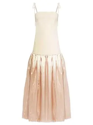 AMY LYNN Champagne Satin Puffball Dress - Gold