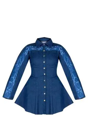 GUILLAUME ALEXANDRE Denim Corset Shirt Dress - Blue