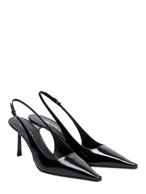 Prada Leather Slingback Pumps - Black