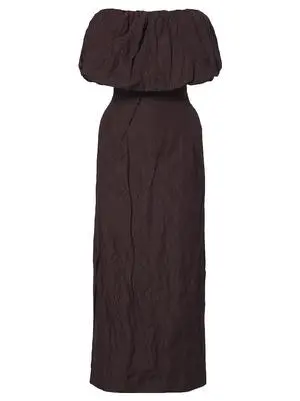 Magda Butrym Cotton And Silk Corset Dress - Brown