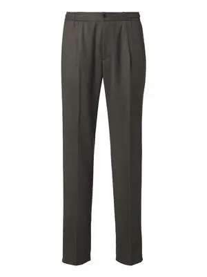 Rubinacci Virgin Wool Straight Leg Trousers - Green
