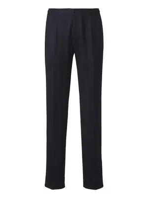 Rubinacci Virgin Wool Straight Leg Trousers - Blue