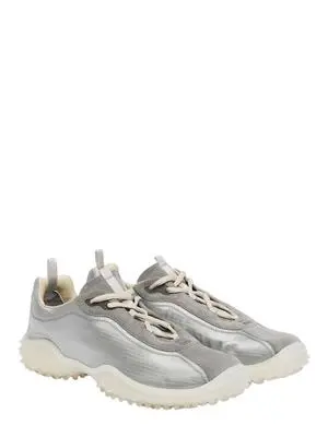 Miu Miu Bubble Suede-trimmed Sneakers - Grey