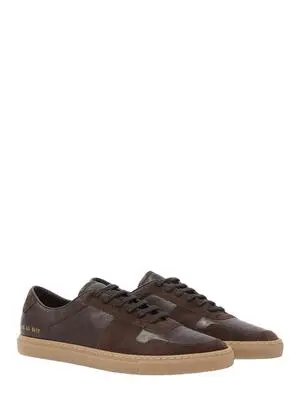 COMMON PROJECTS Bball Duo Suede-trimmed Leather Sneakers - Brown