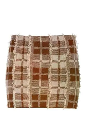 Guest In Residence Plaid Knit Skirt With Fringe Detail - Brown
