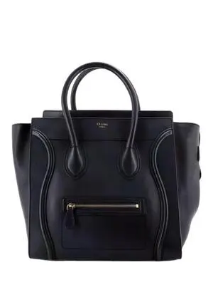 Celine Luggage Bag Smooth Leather Mini Tote Bag - Blue