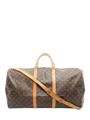 LOUIS VUITTON 1997 Monogram Keepall Bandouliere 60 Travel Bag - Brown