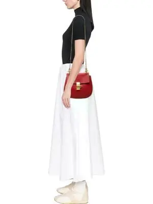 Chloé 2016 Small Leather Drew Crossbody Bag - Red