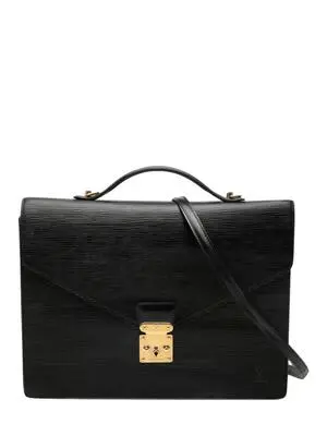 LOUIS VUITTON 1994 Epi Porte Documents Bandouliere Business Bag - Black