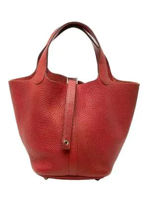 Hermès Clemence Picotin Lock 18 Handbag - Red