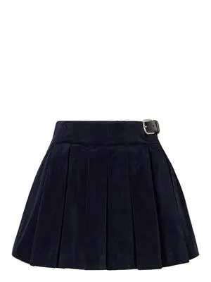 Sea Garrett Pleated Corduroy Mini Skirt - Blue
