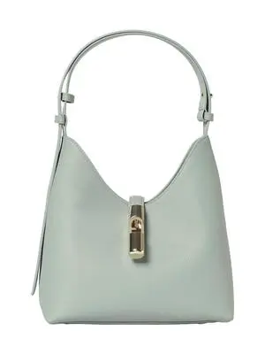 Furla Goccia Grained Shoulder Bag With Snap Closure - Sky