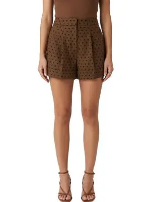 Fendi Polka Dot Wool Blend Shorts - Black