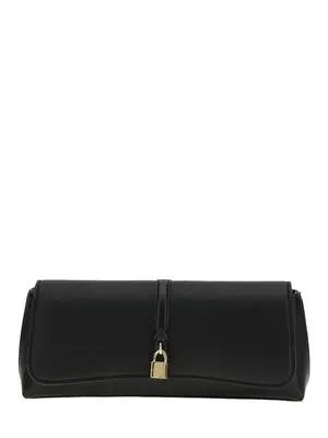 Stella McCartney Flap Clutch With Lock Detail - Black