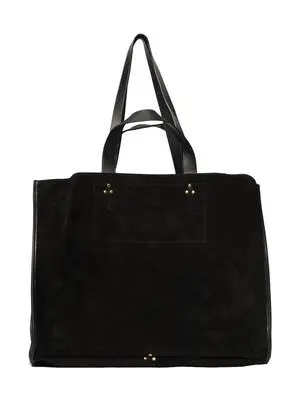 Jérôme Dreyfuss Leon Large Suede Calfskin Tote Bag With Pouch - Black