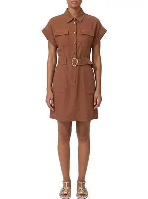 Liu Jo Viscose Blend Shirt Dress - Brown