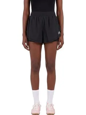 Y3 Stretch Technical Fabric Sports Shorts With Elasticated Mid-rise Waist - Black