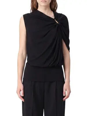 Sportmax Draped One-shoulder Viscose Top - Black