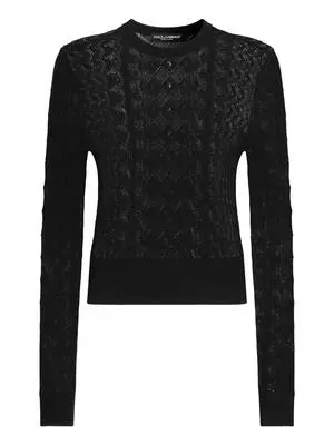 Dolce & Gabbana Lace Knit Pullover - Black