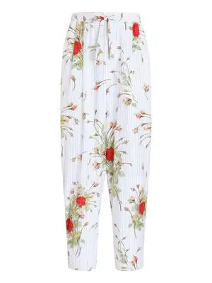 Dolce & Gabbana Dolce & Gabbana Rose-Print Poplin Vanity Trousers Multicolor