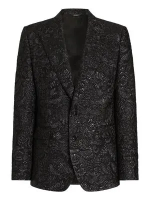 Dolce & Gabbana Sicilia Light Single-breasted Brocade Jacket - Black