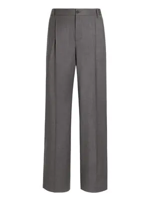 Dolce & Gabbana Flannel Pleated Trousers - Grey