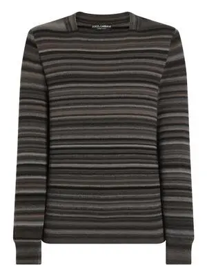Dolce & Gabbana Striped Wool Pullover - Grey