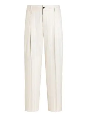 Dolce & Gabbana Pinstripe Wool Trousers - Multicolor