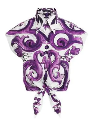 Dolce & Gabbana Majolica-print Poplin Shirt Shirts And Tops - Multicolor