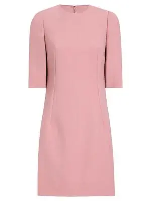 Dolce & Gabbana Wool Crepe Midi Fit-and-flare Dress Dresses - Pink