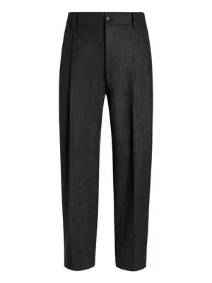 Dolce & Gabbana Wool Flannel Trousers - Grey