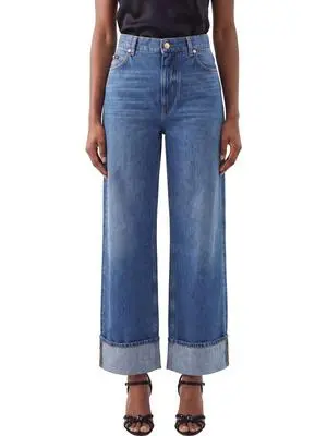 Dolce & Gabbana High Rise Wide Leg Jeans - Denim