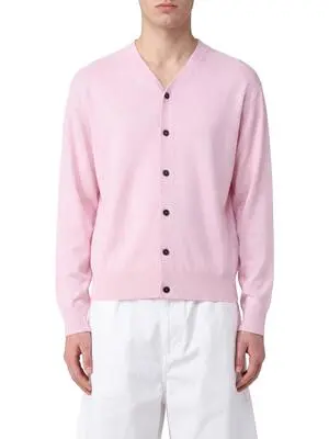 Jacquemus Slim Fit Cotton V-neck Cardigan With Ribbed Edges - Pink