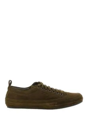 TOM FORD Dean Suede Calfskin Low-top Sneakers - Kaki