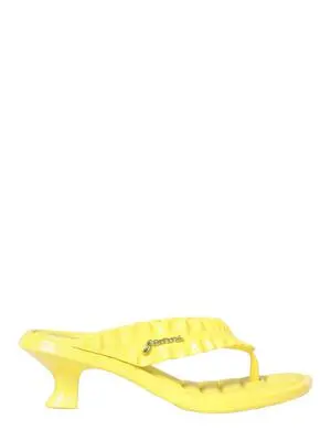 MELISSA X GANNI Ruched Pvc Thong Sandals With Low Heel - Yellow