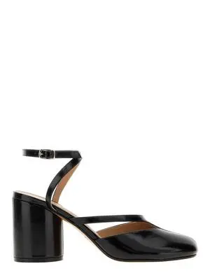 MAISON MARGIELA Tabi Calfskin Pumps With High Cylindrical Heel - Black