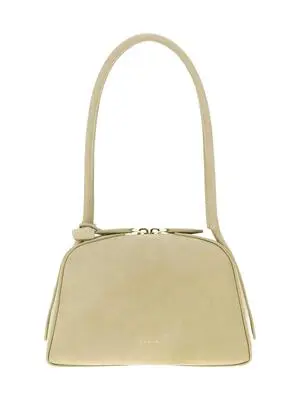 Alaïa Small Le Bouledogue Bowling Bag In Calfskin Leather And Nubuck - Beige