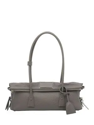 MAISON MARGIELA 5ac Calfskin Shoulder Bag With Contrast Stitching - Grey